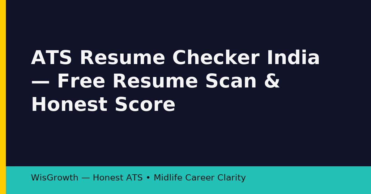 ATS Resume Checker India — Free Resume Scan & Honest Score | WisGrowth