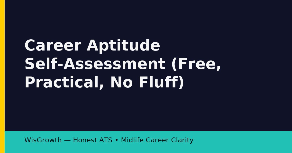 Career Aptitude Self-Assessment (No Fluff) | WisGrowth