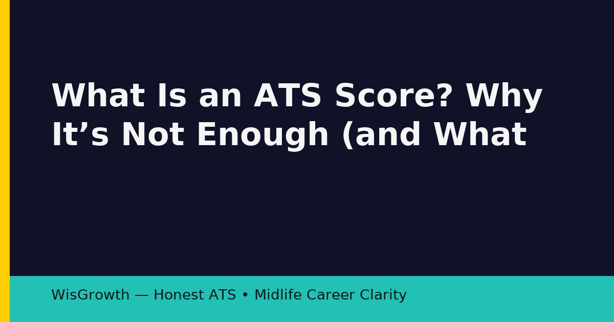 What Is an ATS Score & Why It Doesn’t Tell the | WisGrowth